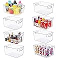 Amazon.com: Set of 8 Large Clear Plastic Storage Bins (8L), Storage ...