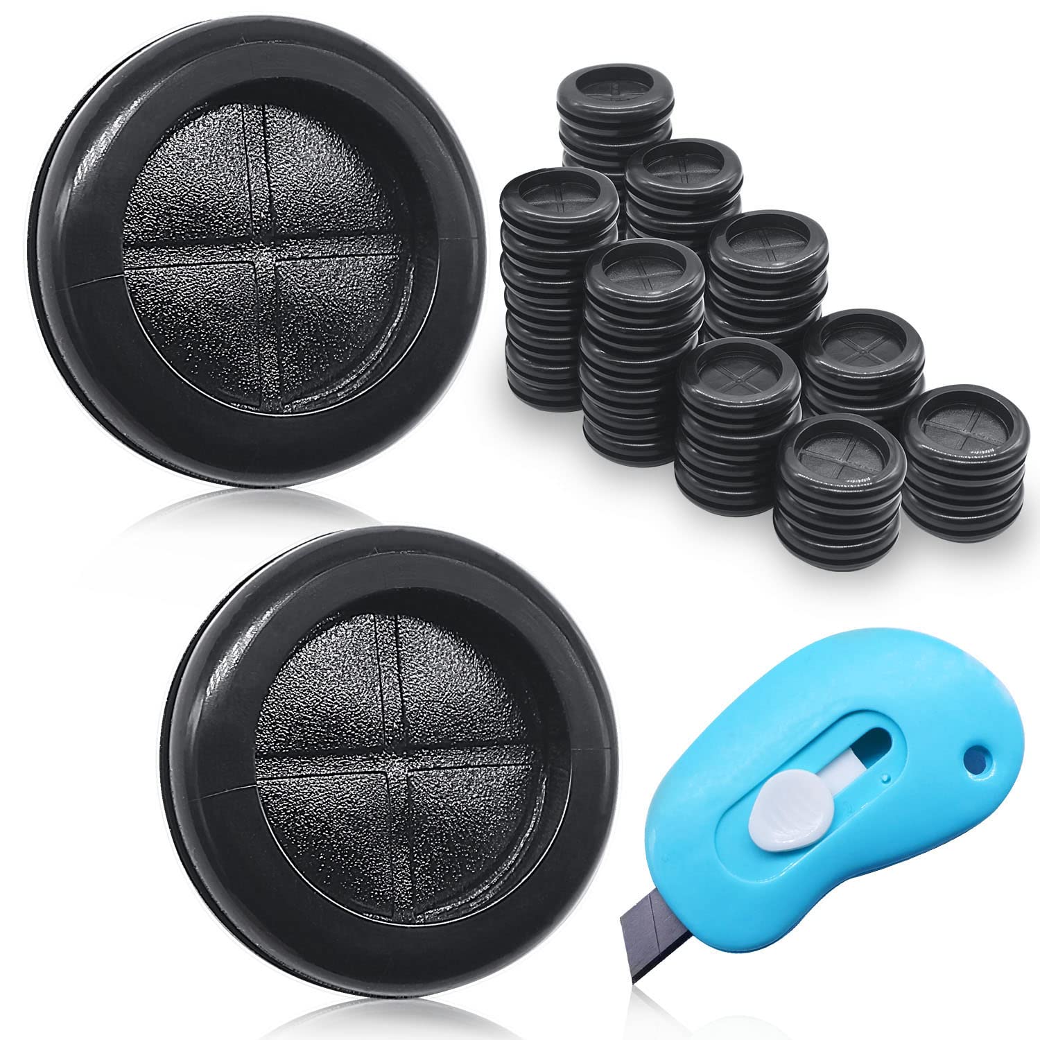 mankk 50 Pcs 7/8" Rubber Grommets for Wiring,Double Sided Rubber Round ...