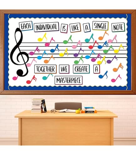 Classroom Music Bulletin Board Set Instruments Notes Decor Music ...