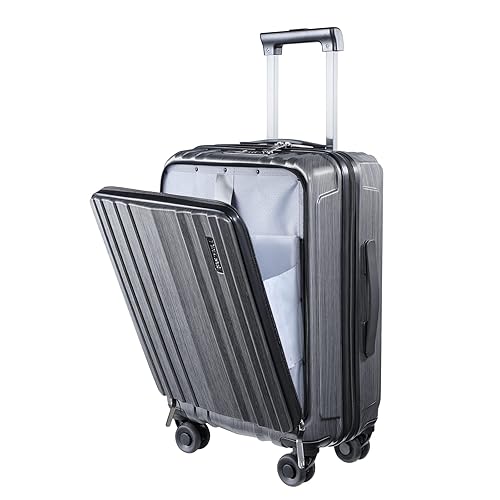 TydeCkare Carry on Luggage 21 Inch with Front Pocket, ABS+PC Hardshell ...