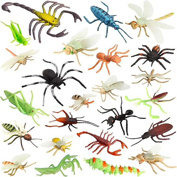 Pinowu Insect Bug Toy Figures for Kids Boys, 2-4” Fake Bugs - Fake ...
