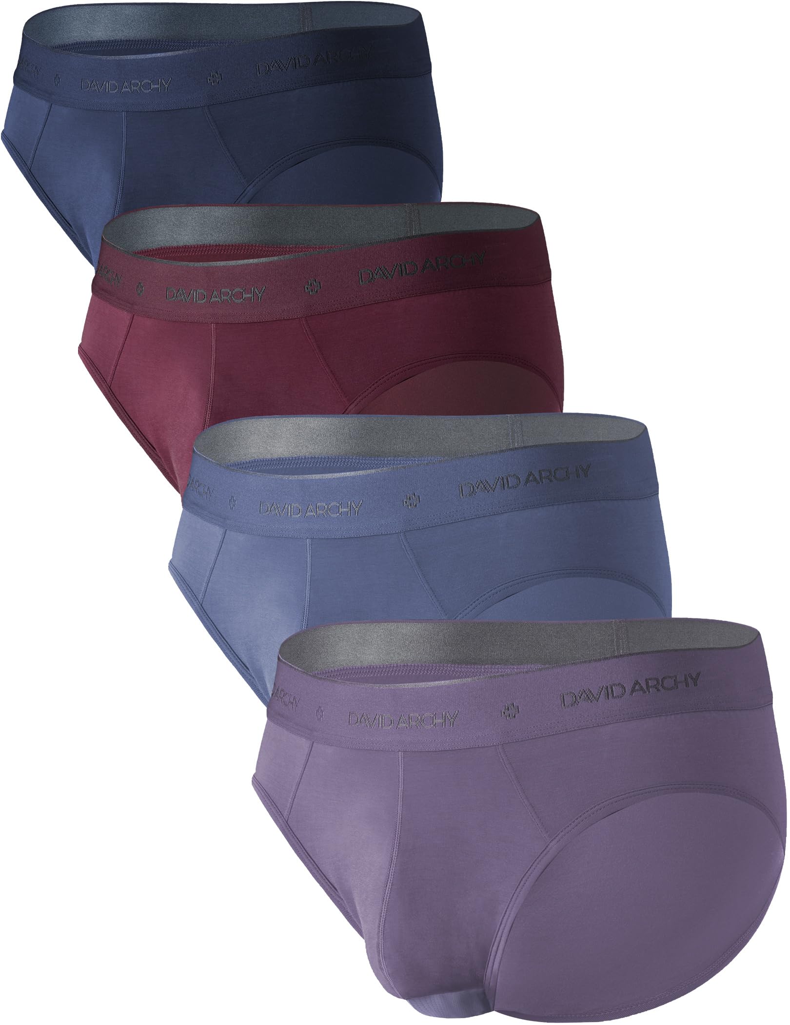 DAVID ARCHY Men's Underwear Briefs Micro Modal Dual Pouch Briefs ...
