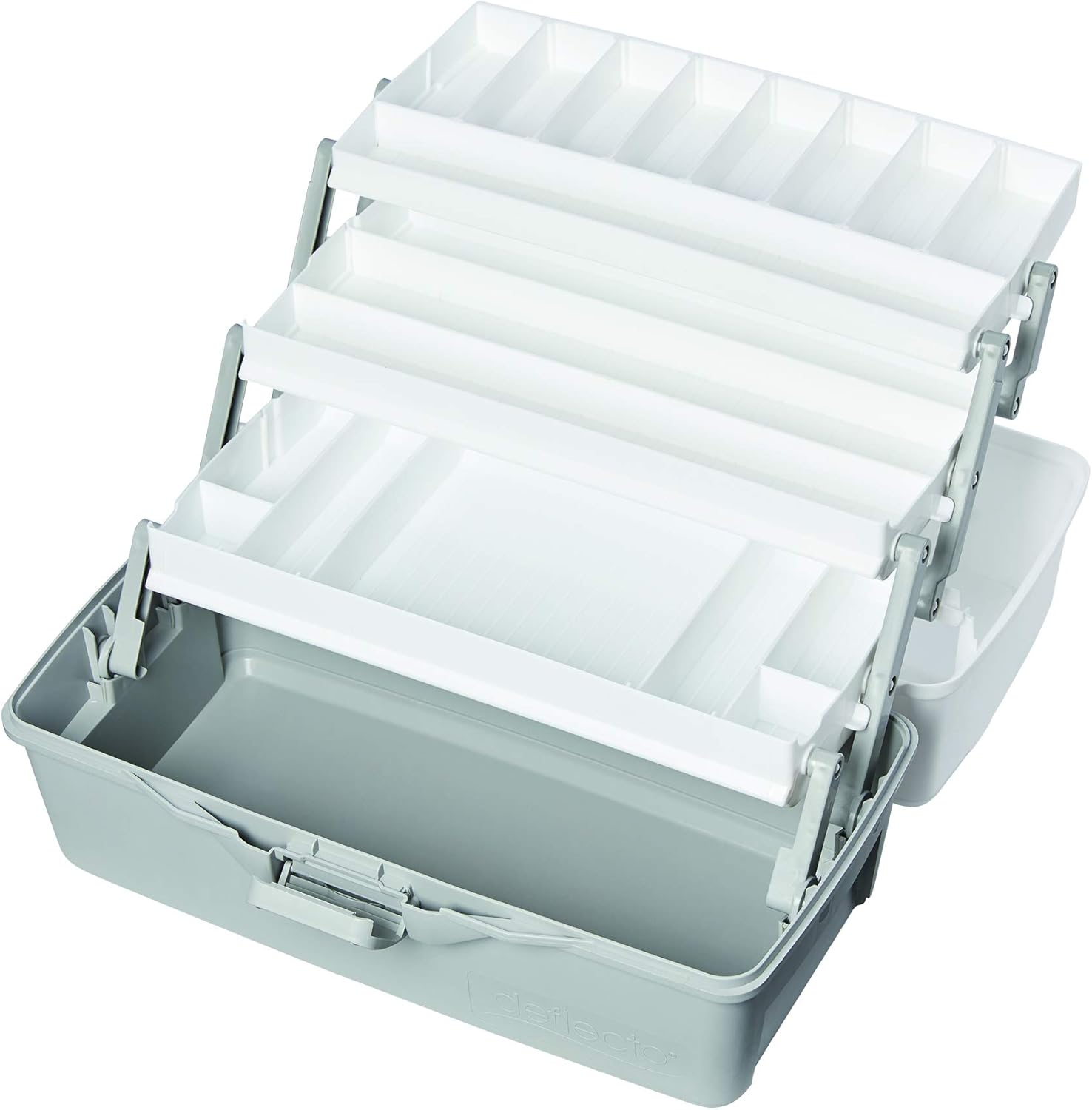 Deflecto Three-Tray Storage Box, Portable Craft Storage with Three-Fold ...