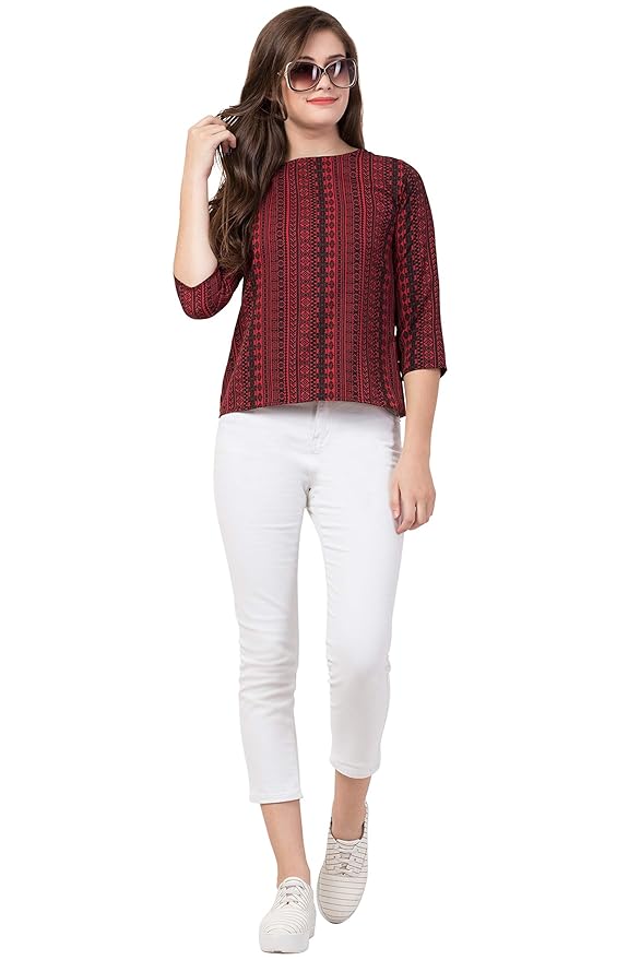 Buy Women's Regular and Fancy Maroon Tops Nowtryit at Amazon.in