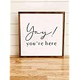 Amazon.com : Tamengi Yay You're Here Sign Small | Quote Sign ...