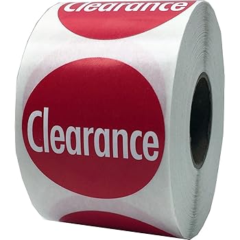 Amazon.com : Red Clearance Labels For Retail 1 1/2 Inch 500 Adhesive ...