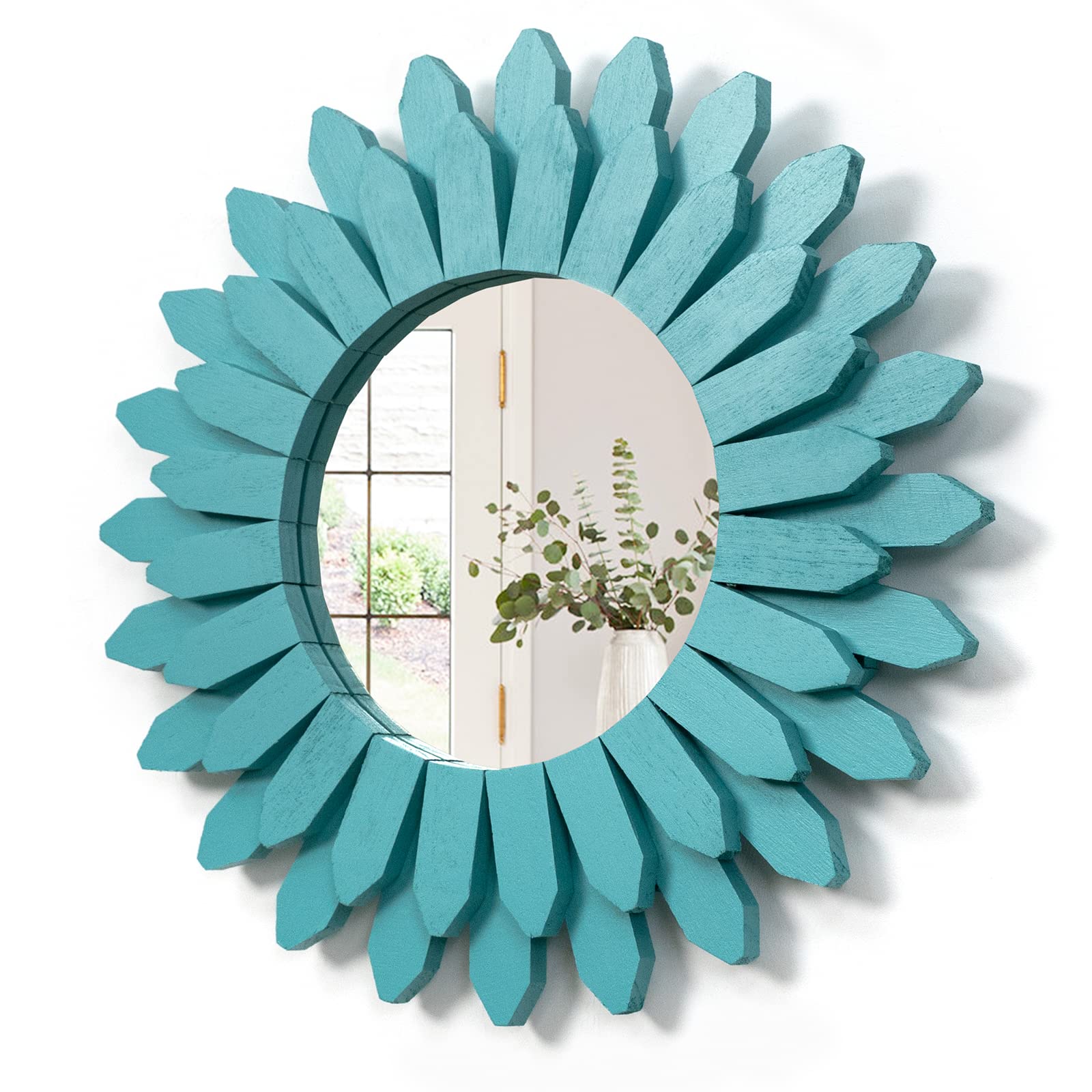 Honiway Beach Wall Decor Mirror 12 inch Wood Coastal Wall Decor ...