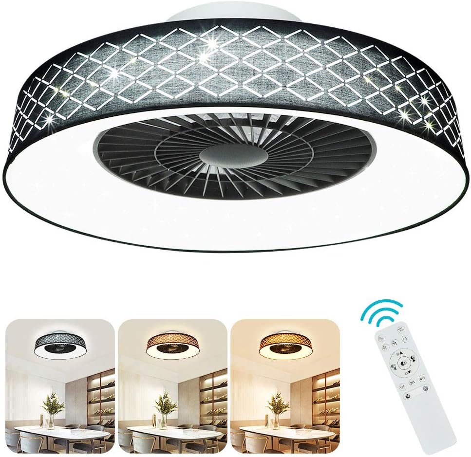 PADMA Modern Ceiling Fans with Light, LED Ceiling Fan Lights with ...