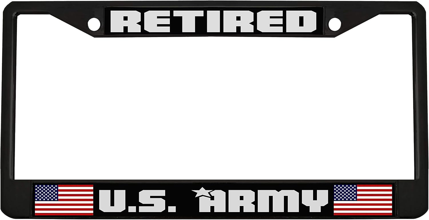 Amazon.com: US Army Retired Auto License Plate Black Frame: Automotive
