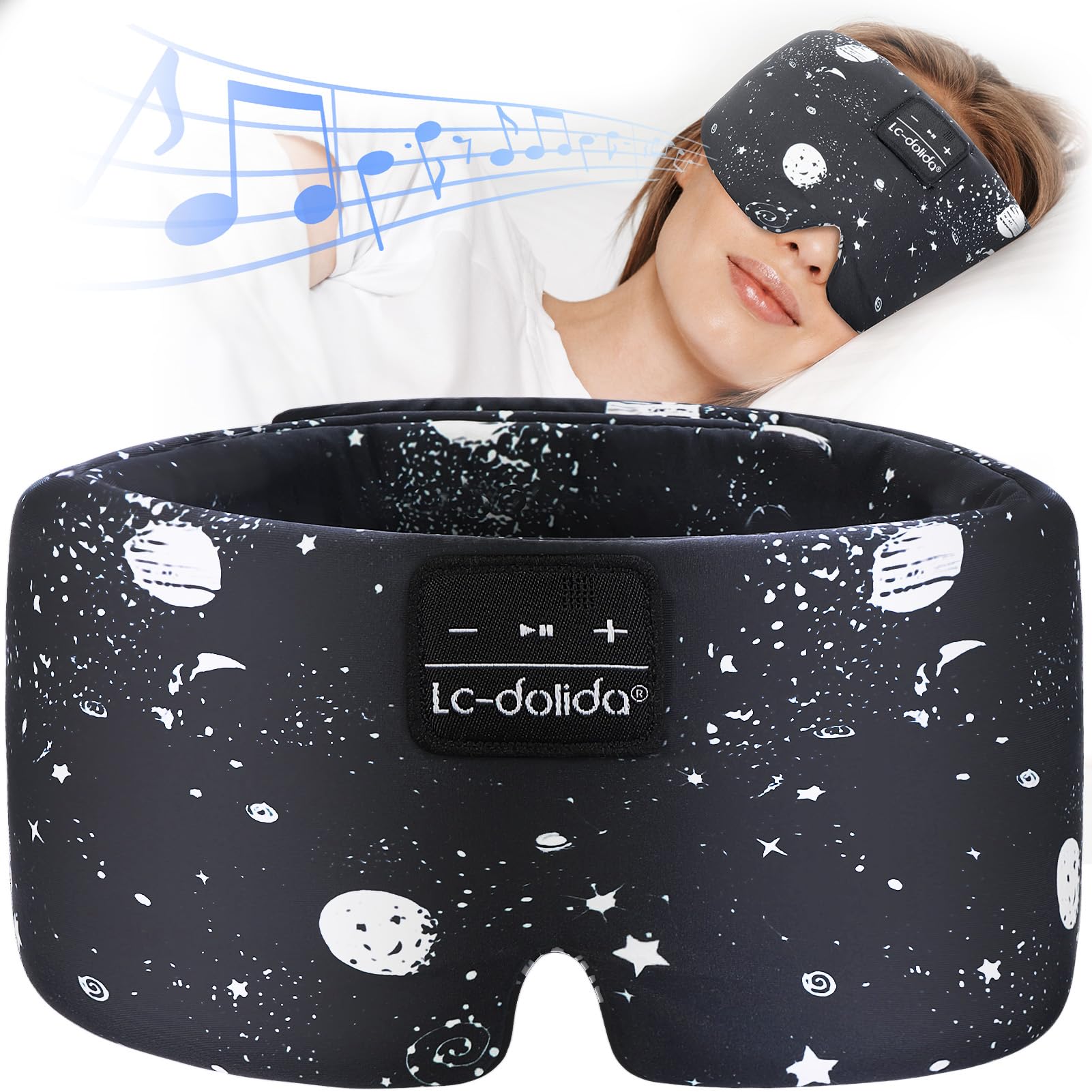 LC-dolida Sleep Mask with Bluetooth Headphones, Silk Eye Mask for ...