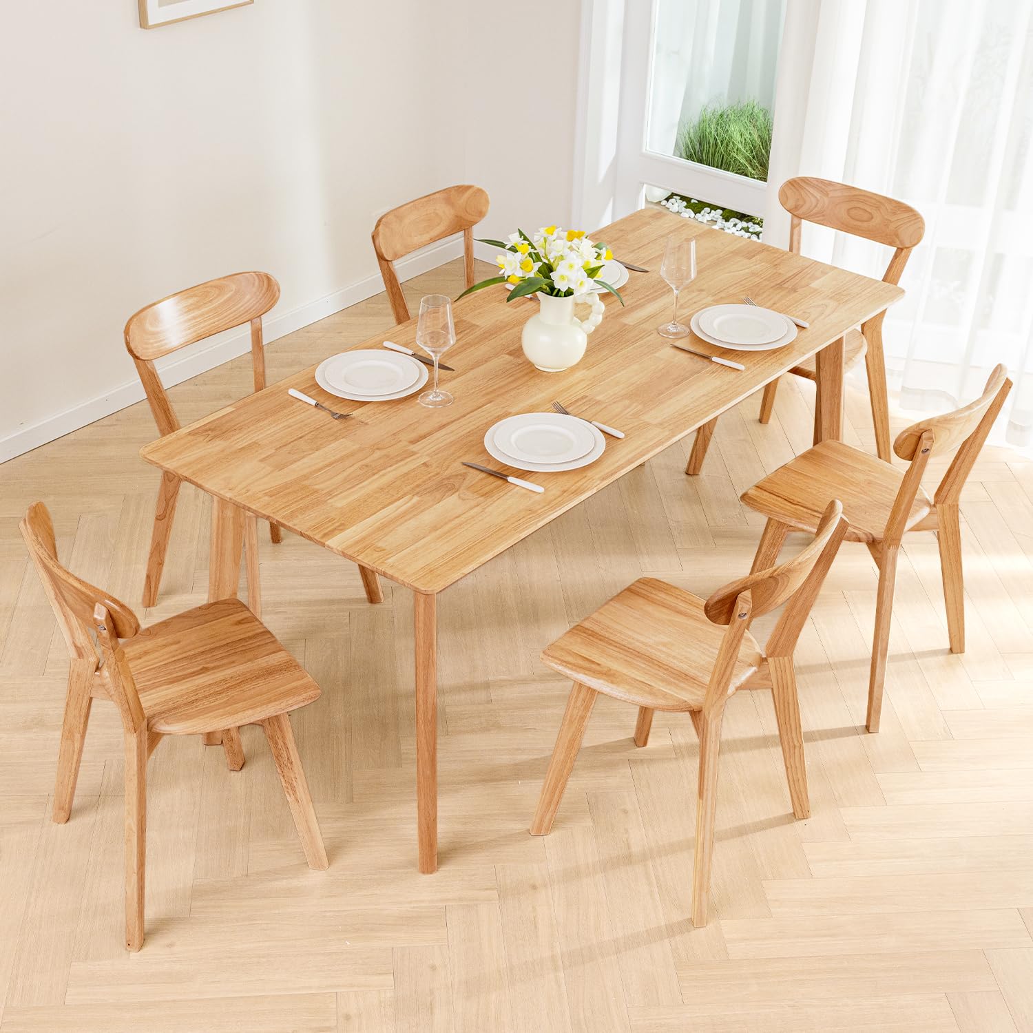 **TRUCK/TRAILER PICKUP ONLY** DELAVIN 7-Piece Solid Wood Kitchen Table ...