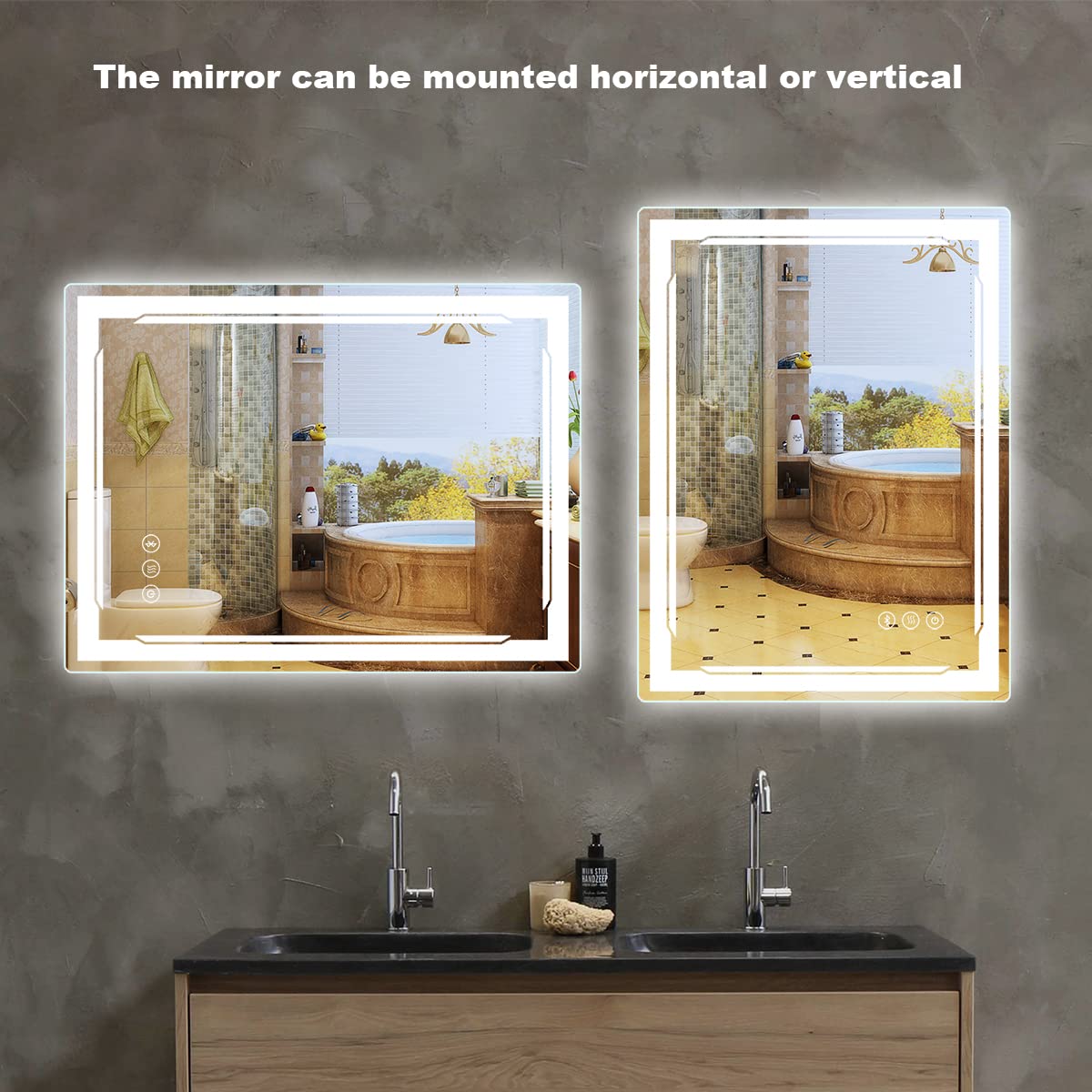 Mua 24x32 Lighted Bathroom Mirror with Bluetooth Speaker - Smart LED ...