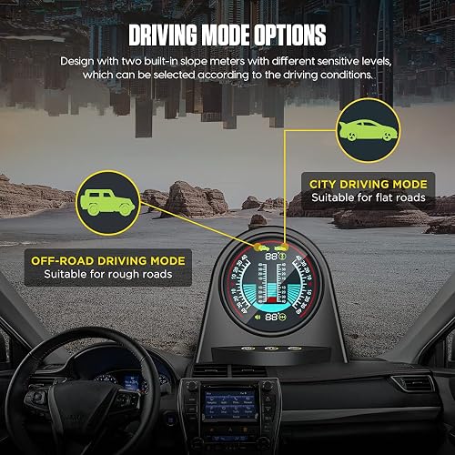 Digital Head Up Display Hud Angle Gauge For Off Road Qiilu Car Digital ...