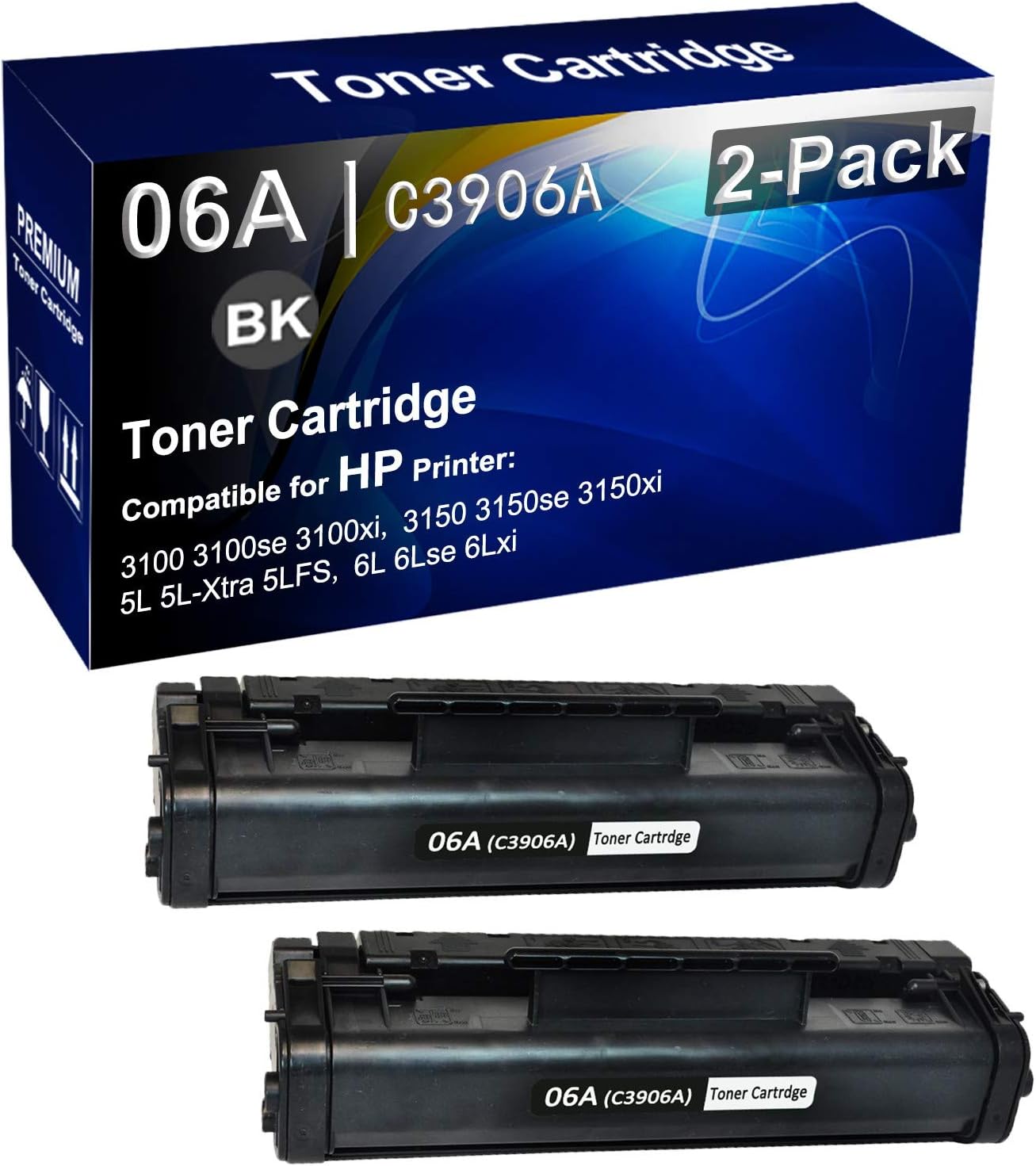 Amazon.com: 2-Pack (Black) Compatible High Yield 06A C3906A Laser ...