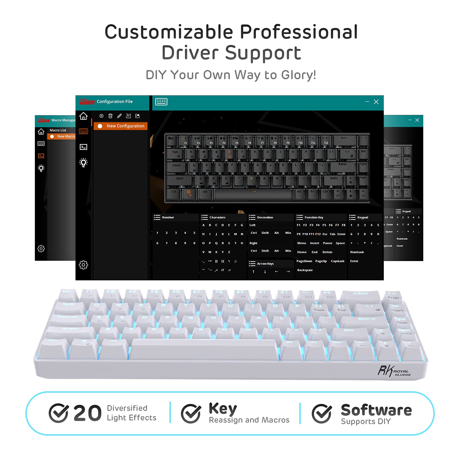 Mua RK68 Wireless Hot Swappable 65% Mechanical Keyboard, 68 Keys ...