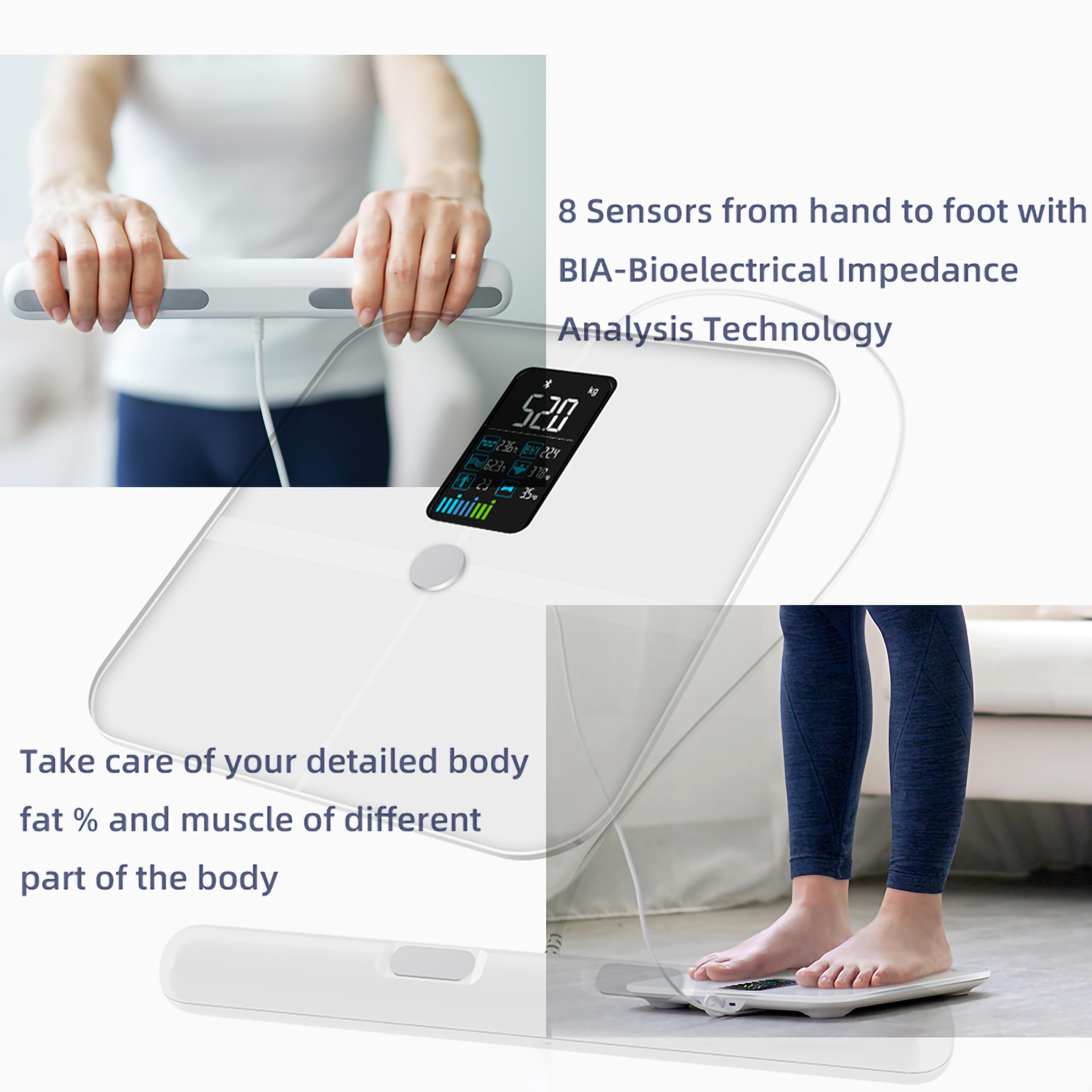 Mua 8 Electrode Smart Body Fat Scale, Scales for Body Weight and Fat ...