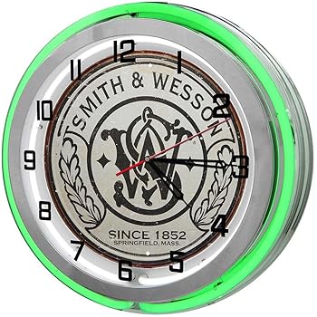 Amazon.com: 17" Blue Neon Wall Clock, Colt Firearms, Revolvers Pistols ...