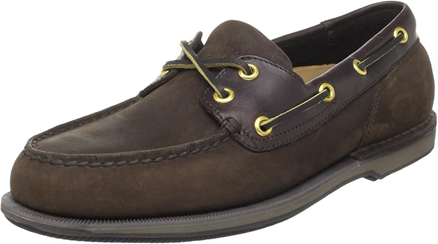 Rockport Men's Perth Boat Shoe, Bark/Chocolate, Numeric_15 Narrow ...