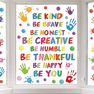 Amazon.com: Whaline 9 Sheets Inspirational Quotes Window Clings ...