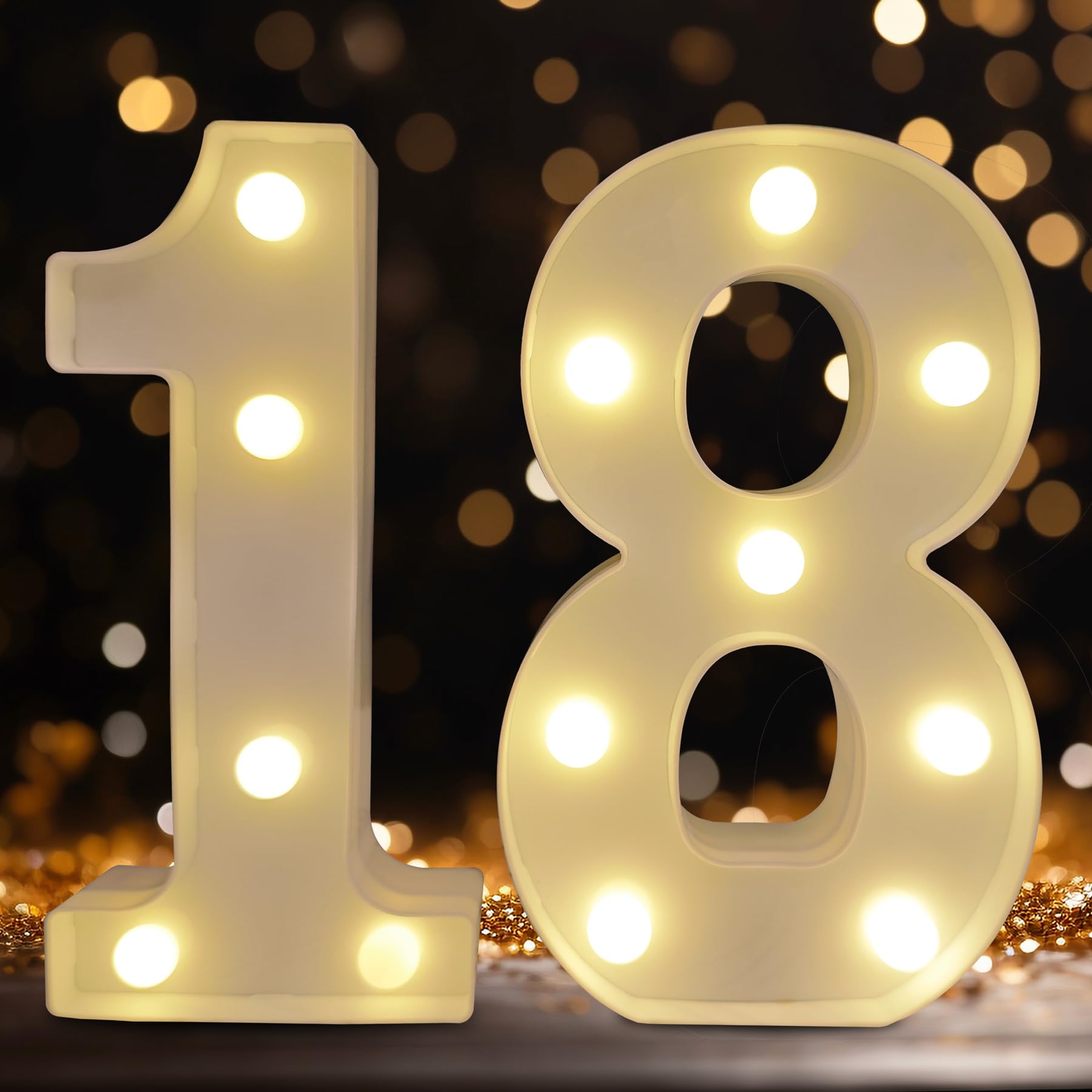 DyingSwan Led Light Up Numbers, 18th Birthday Decorations Light Up ...