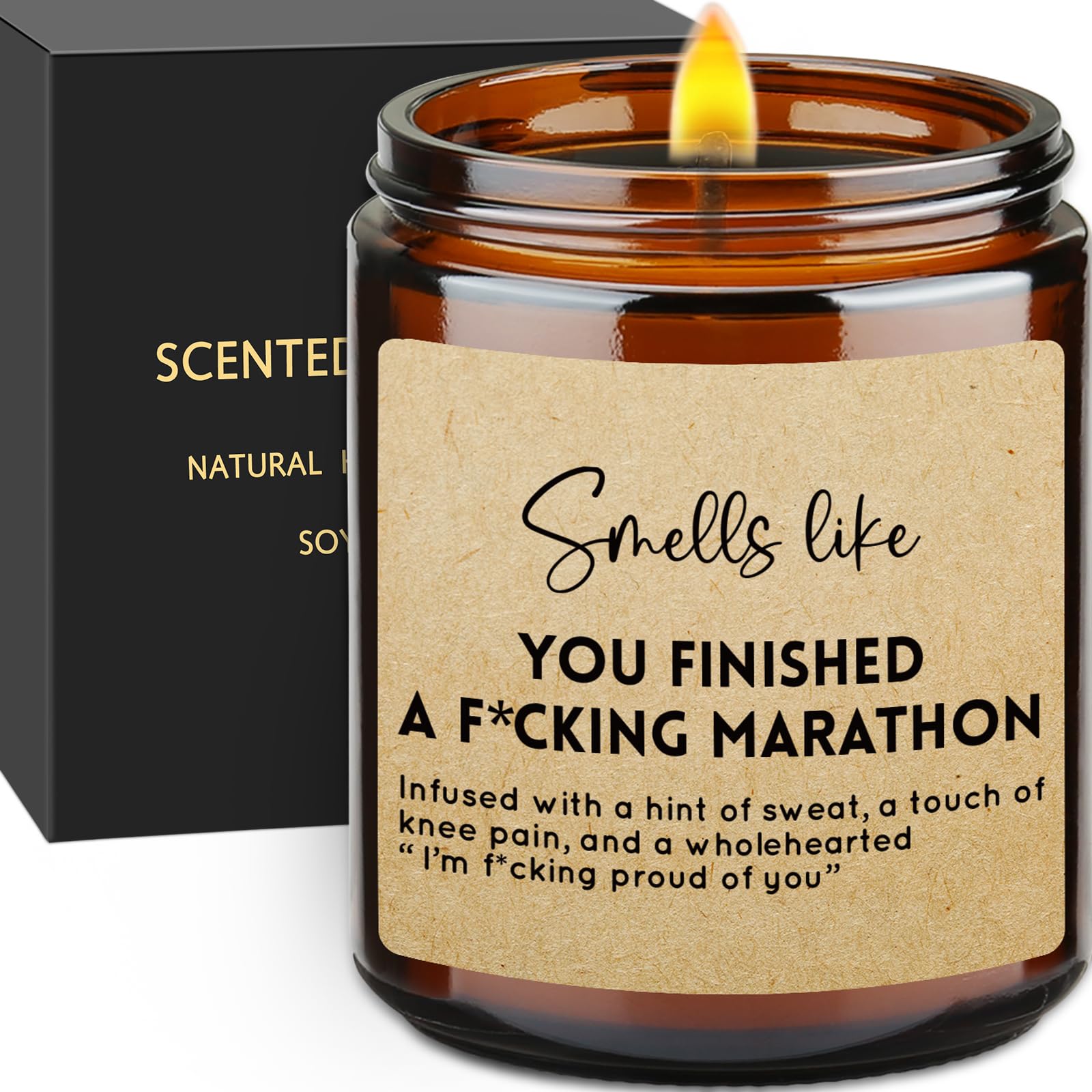 Funny Marathon Candle, Marathon Gifts for Runners Women, Men, Half ...