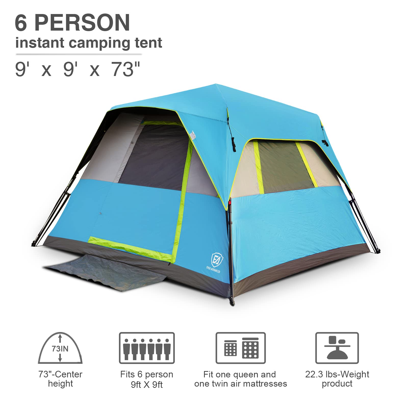 Mua EVER ADVANCED 6 Person Camping Tent, Blackout Design Tent for ...