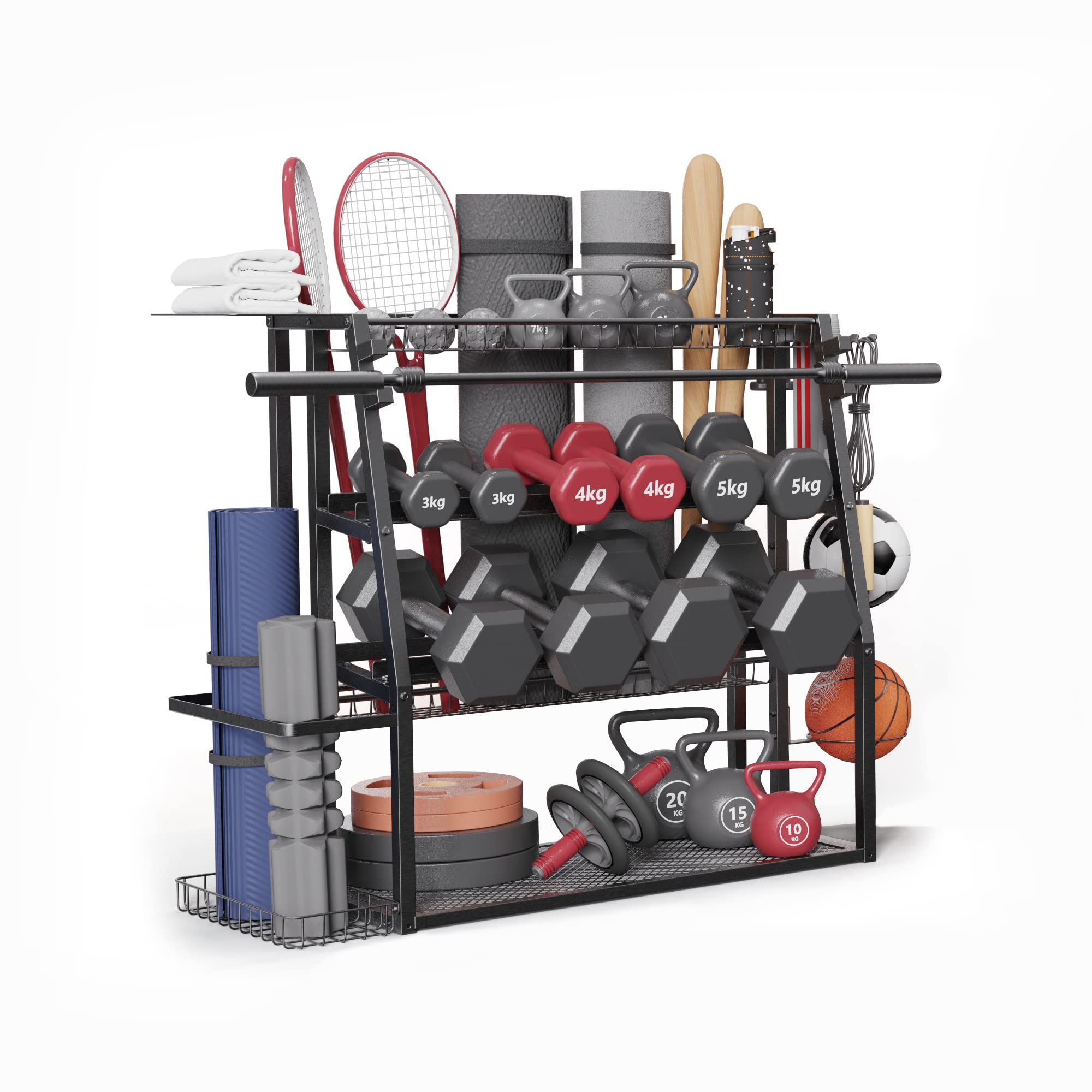 Merapi 3 Tier Dumbbell Weight Rack, Steel Home Gym Storage Stand, Heavy ...