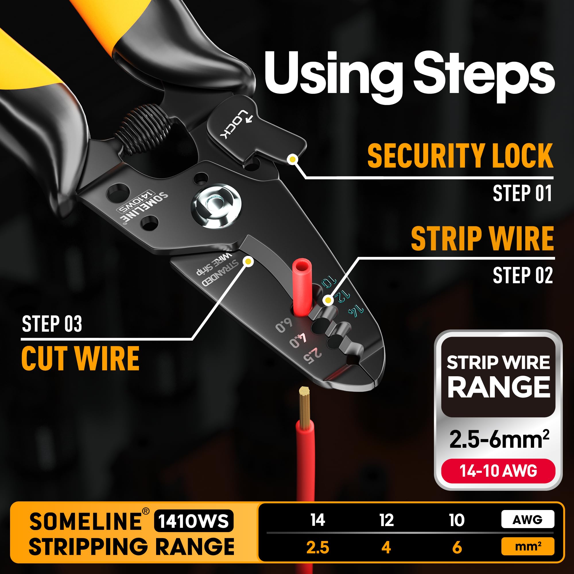 Mua SOMELINE® Solar Connector Crimping Tool Kit, 14-10 AWG Crimper for ...