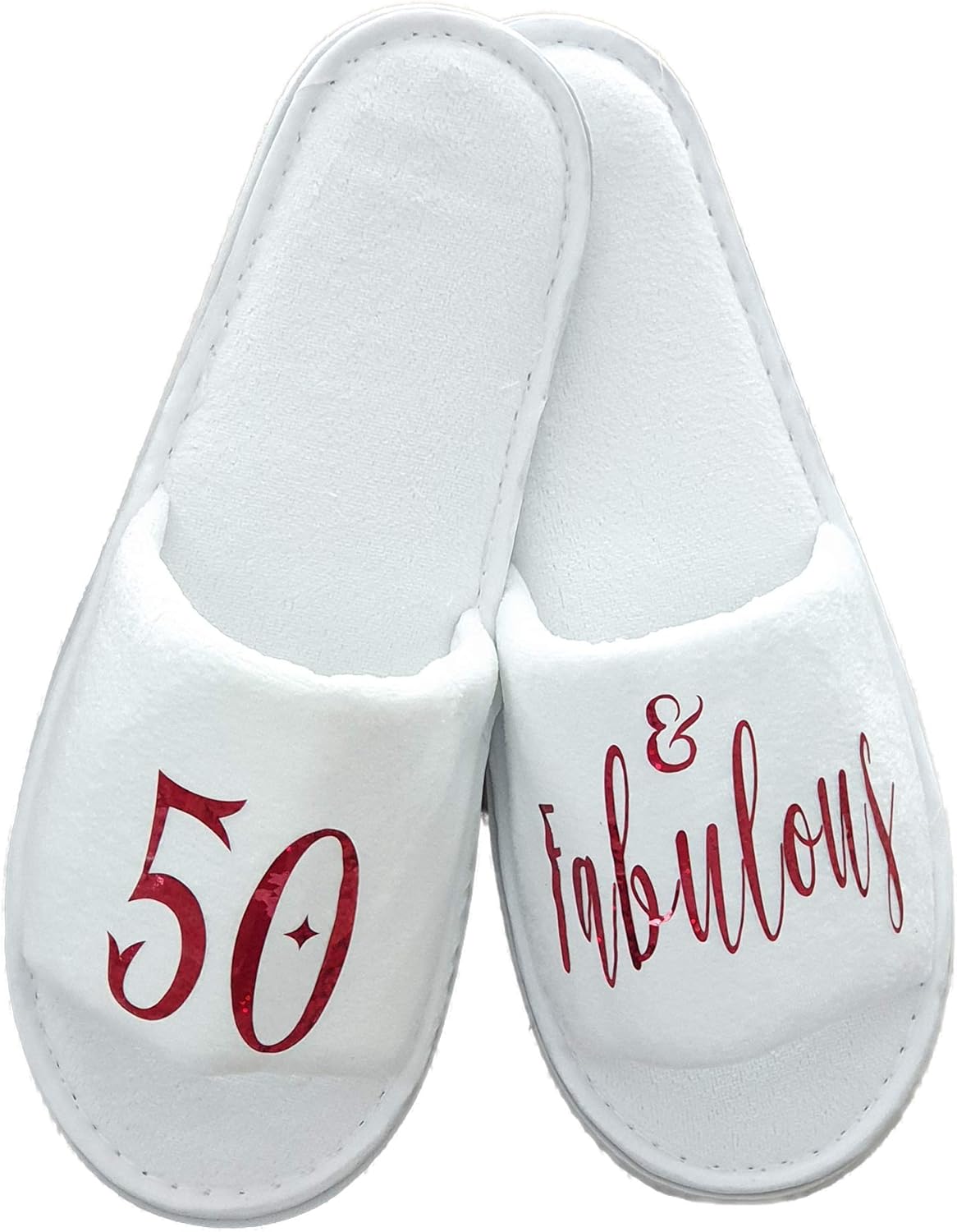 50th, 40th, 30th, Birthday Personalised Slippers Plush Velour Sparkling ...