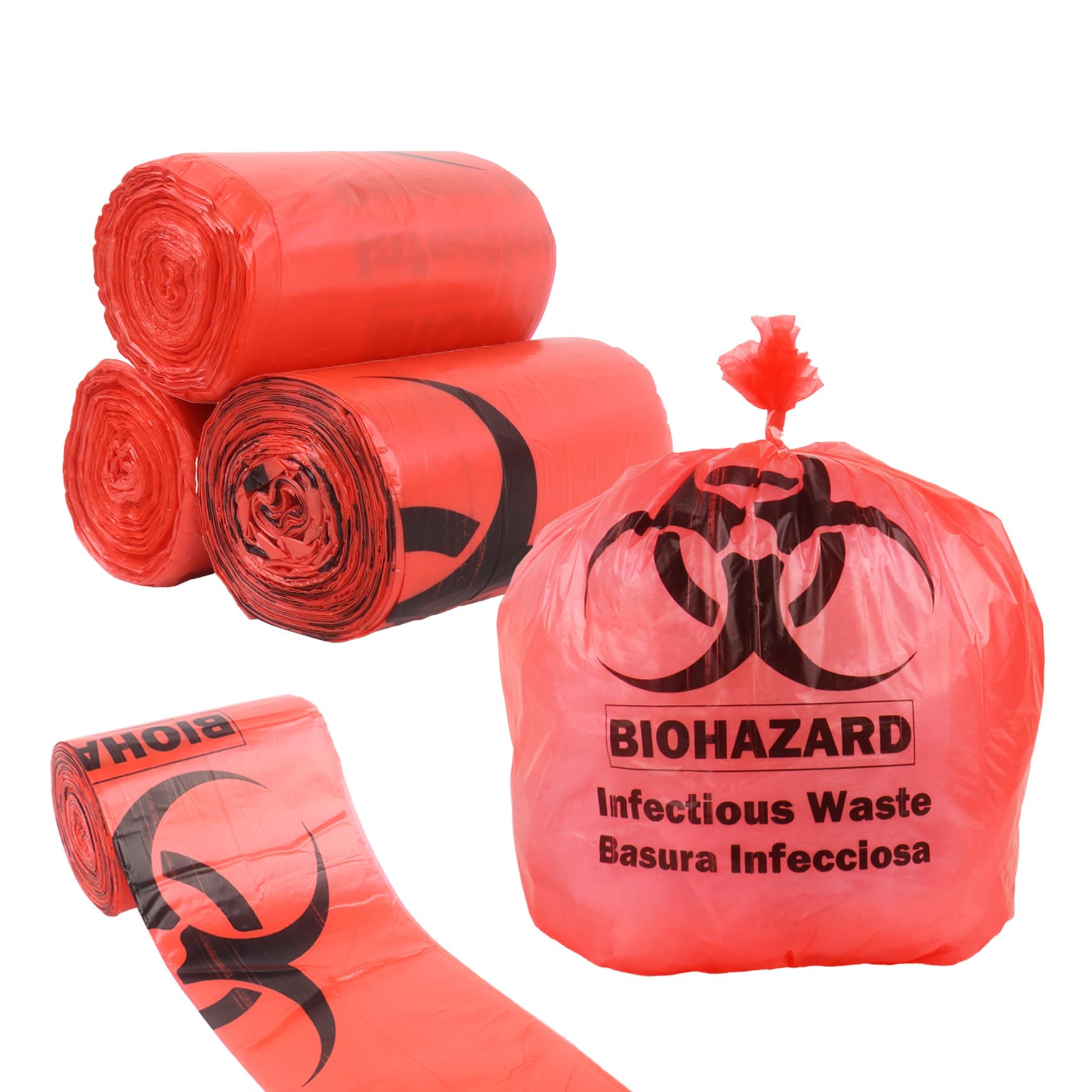 Mua Klmnop 200 Pack Biohazard Waste Bags, 3 Gallon 14.57 x 18.9in Heavy ...