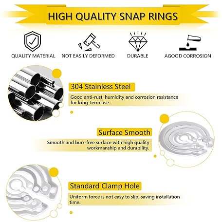 Mua Snap Ring Set, 325PCS Retaining Ring Set 15 Sizes 304 Stainless ...