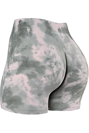 Dream Tie Dye Workout Shorts for Women Seamless Scrunch Soft Active Shorts