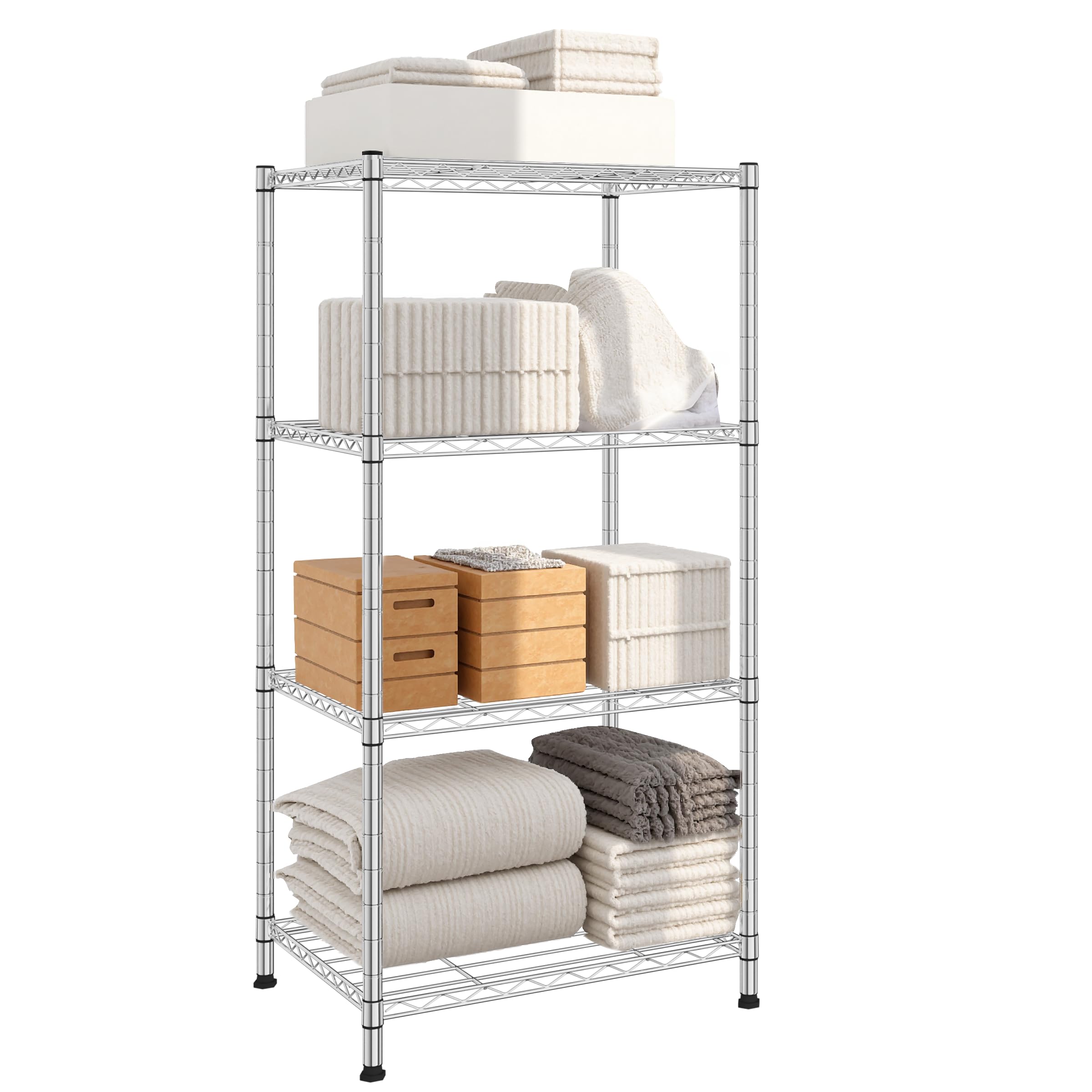Land Guard 4 Tier Storage Racks and Shelving - Heavy Steel Material ...