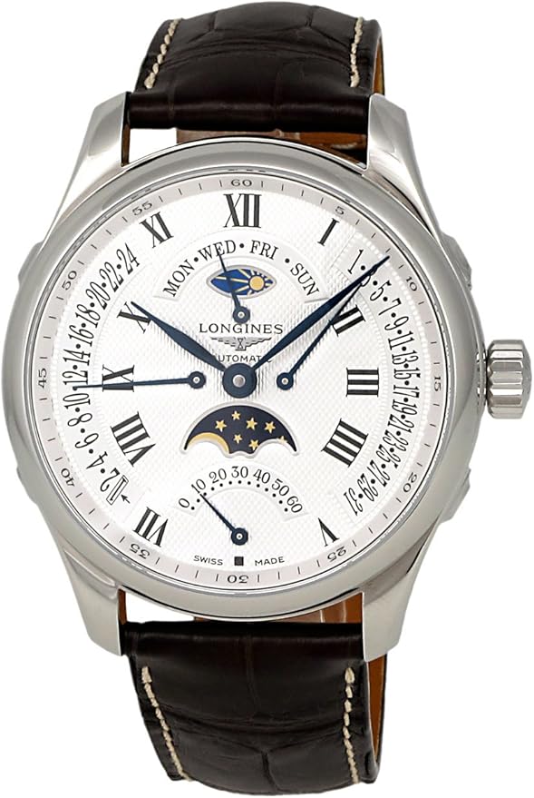 Longines Master Collection Retrograde Moonphase Automatic Steel Mens ...
