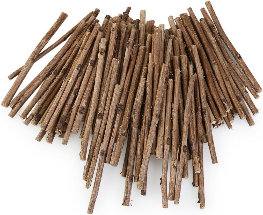 WINOMO 100pcs Wood Log Sticks for DIY Crafts 10CM Long 0.3-0.5CM in ...