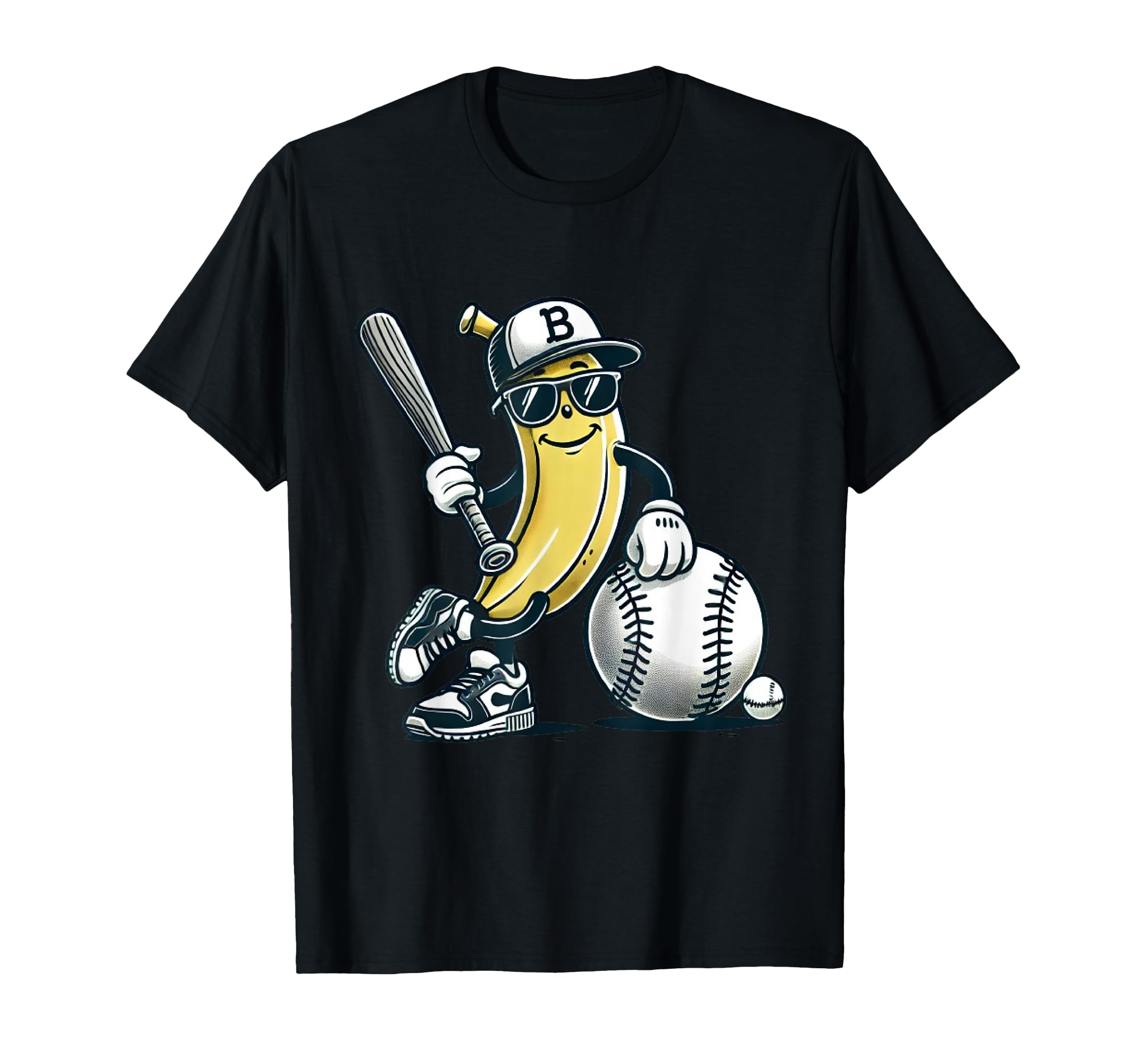 Banana Playing Baseball Fruit Lover Baseball Player T-Shirt xxl for ...