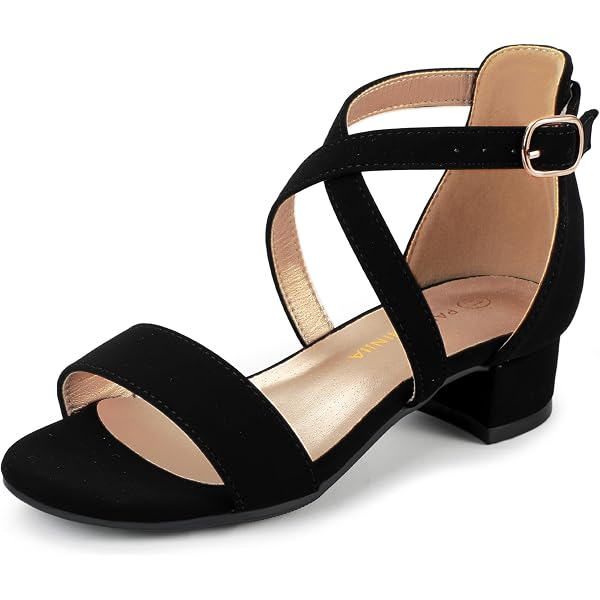 Flower Frogs Girls Dress Heels Sandals - 1.75 Inch Square Toe Party ...