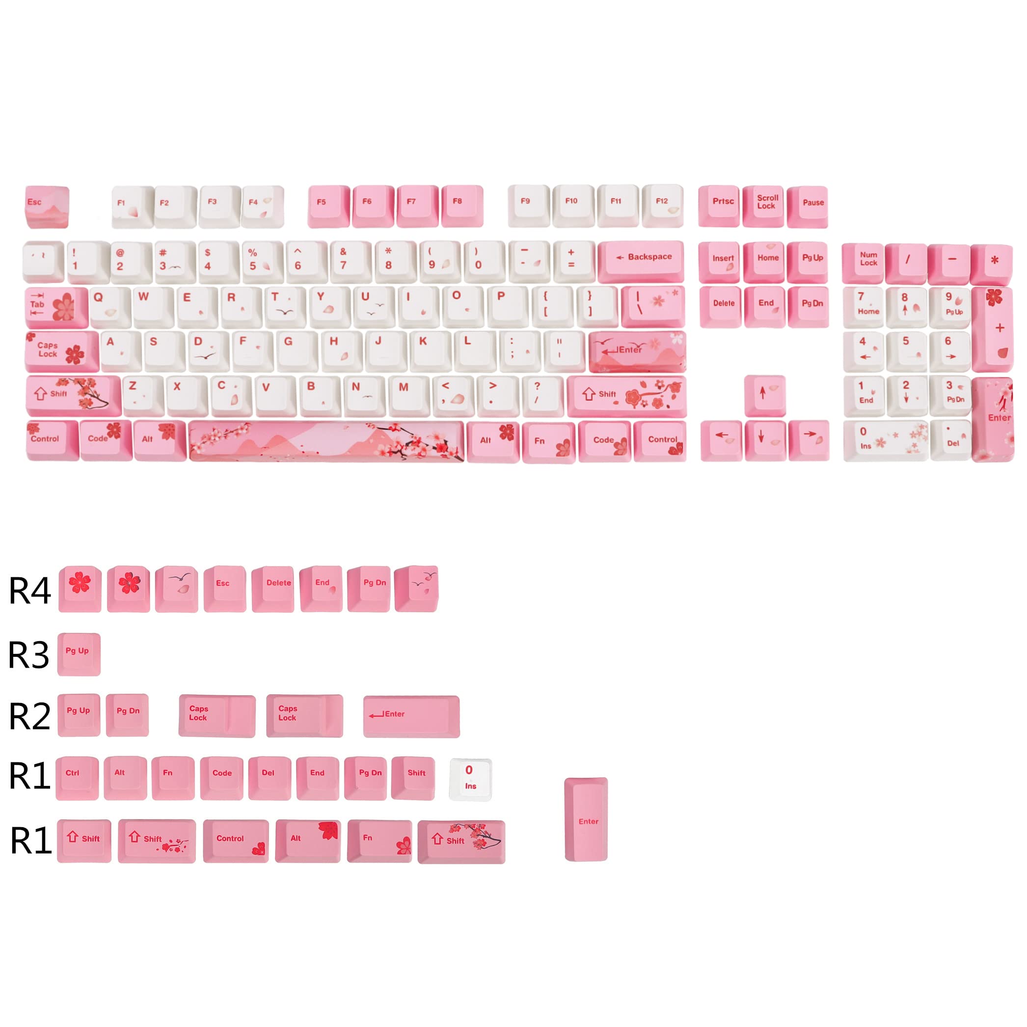 Mua GTSP 104 Pink Keycaps Cute Japanese Custom Gaming keycap Set of Dye ...