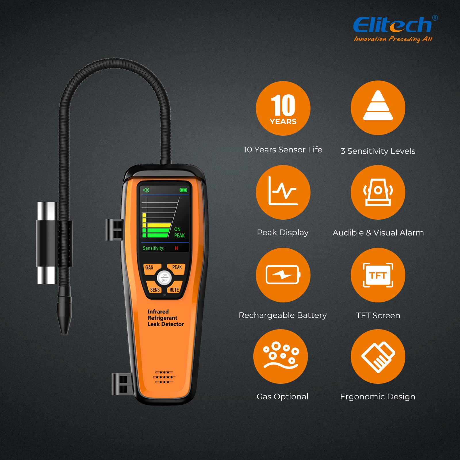 Mua Elitech HVAC Refrigerant Leak Detector 10 Yrs Infrared Sensor Life ...