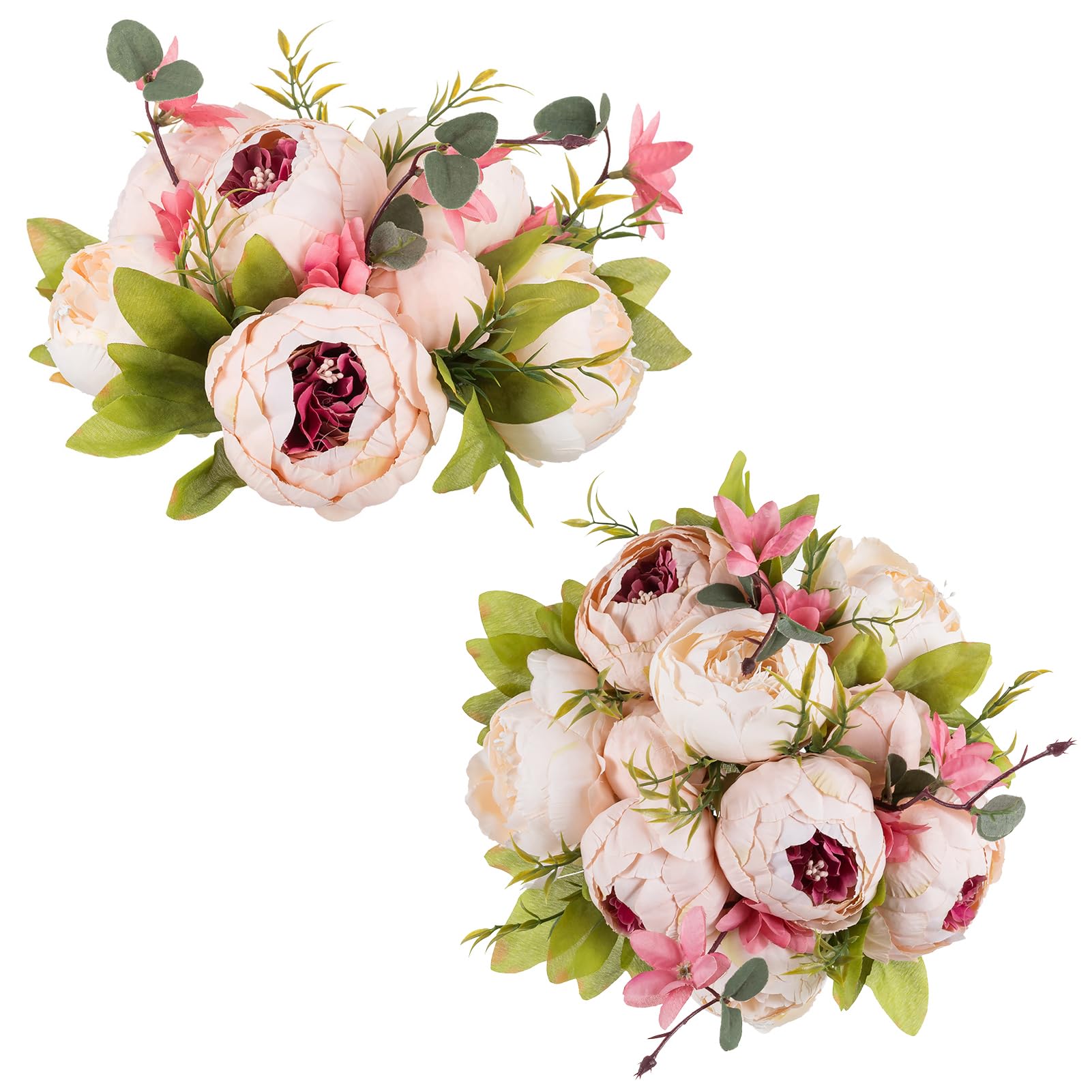 NUPTIO Pink Peonies Flowers for Centerpieces: 2 Pcs 9.4 inch Diam ...