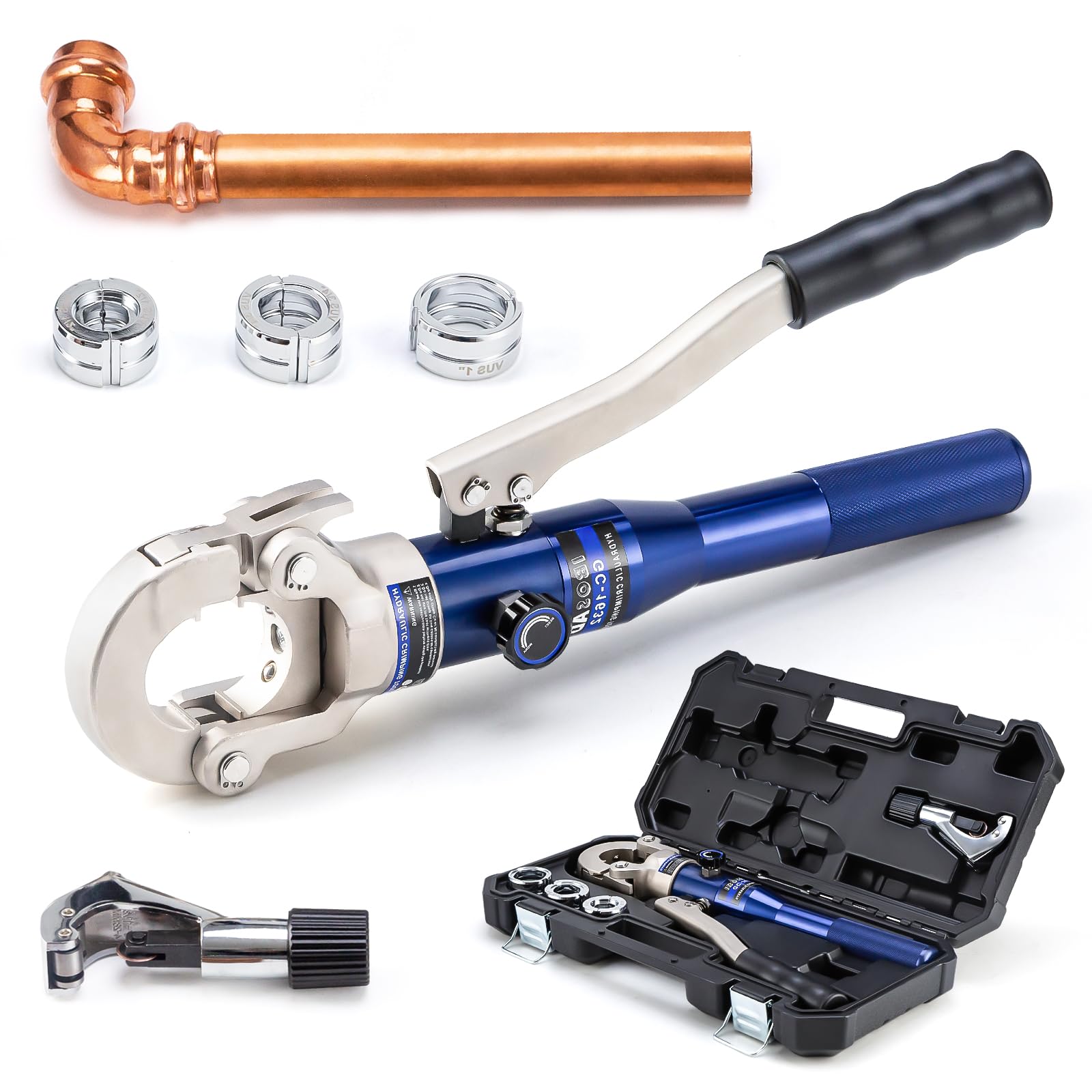 IBOSAD Copper Tube Fittings Hydraulic Pipe Crimping Tool with 1/2",3/4 ...