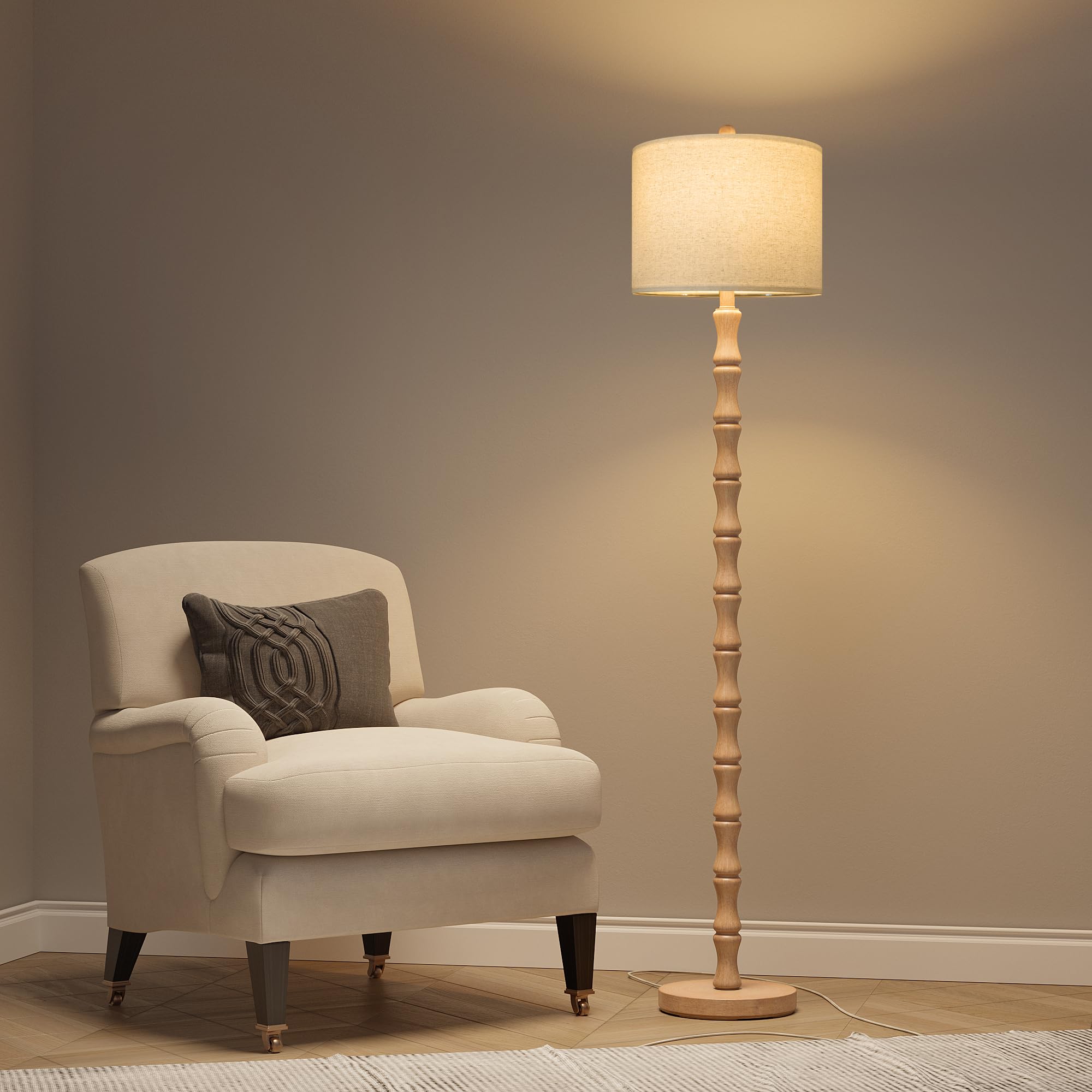 BOBOMOMO 62" Farmhouse Floor Lamp for Living Room, Retro Corner Floor ...