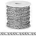 Amazon.com: [33ft] Silver Figaro Chain for Jewelry Making, 3.5mm Wide ...