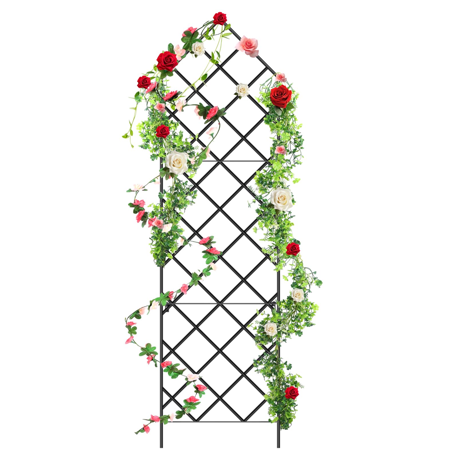 Newtay Tall Trellis for Climbing Plants Outdoor 113" H x 32" W Metal ...