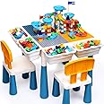 Amazon.com: Arscniek Toddlers Activity Table 7 in 1 Kids Activity Table and Chair Set with ...