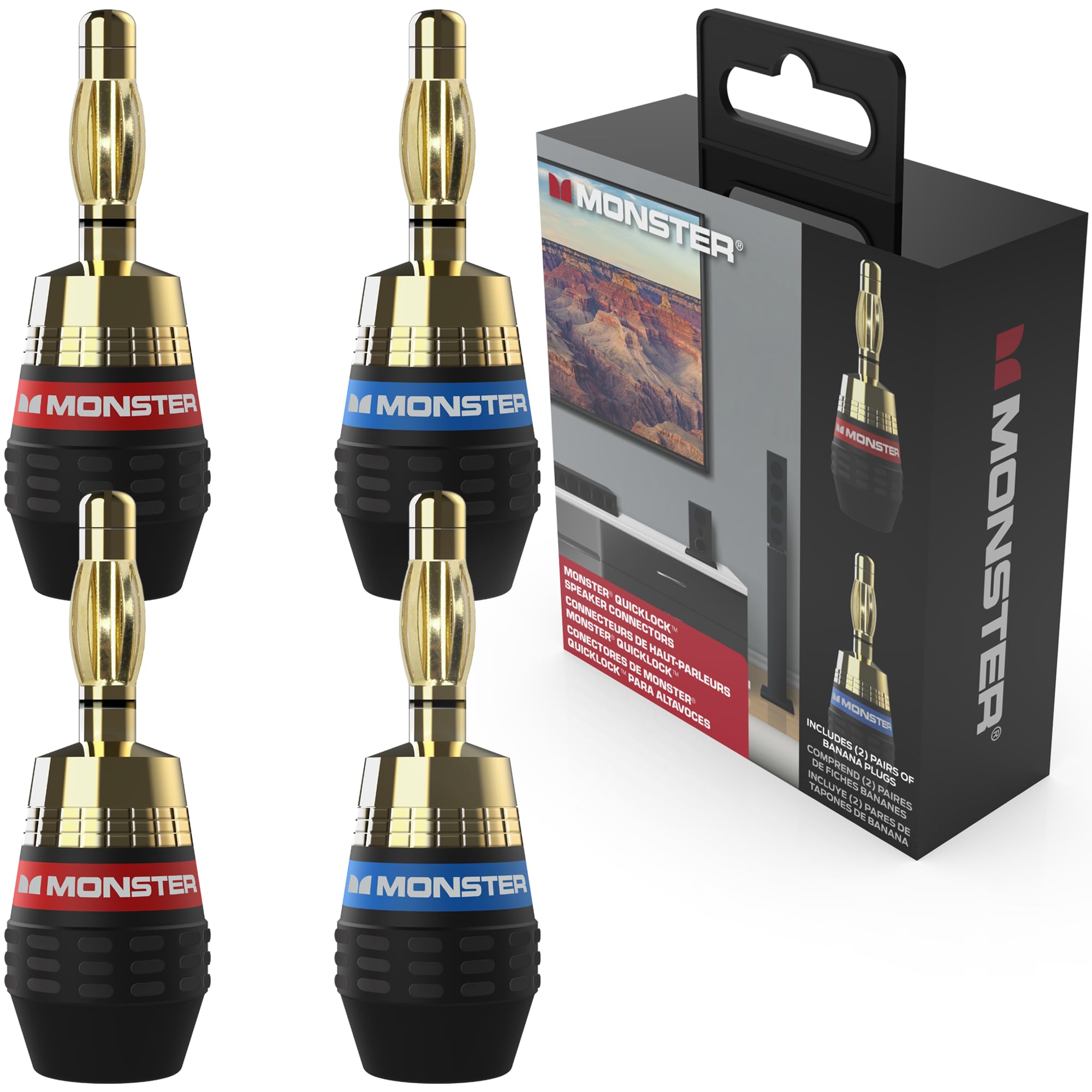 Mua Monster XP QuickLock Self-Crimping Banana Plugs for Speaker Wire ...