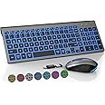 Amazon.com: SABLUTE Wireless Keyboard and Mouse Combo Backlit - Compact ...