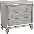 Amazon.com: New Classic Furniture Valentino Nightstand, Silver : Home ...