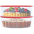 Amazon.com: 2 Pack Pie Carrier Cake Storage Container with Lid | 10.5 ...