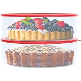 Amazon.com: 2 Pack Pie Carrier Cake Storage Container with Lid | 10.5 ...